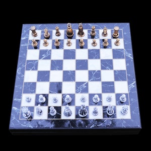 Metal Gift Chess Set With Marble Pattern Personalized Chessboard ...