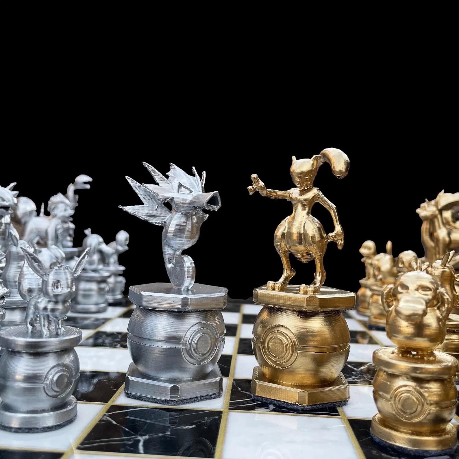Personalized Pokemon Chess Set | PLA Plastic, Marble Board (14x14 Inch ...