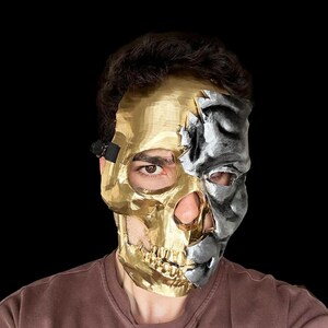 Halloween Scary Face Mask Decay Mask Handmade Horror Mask Half Skull ...