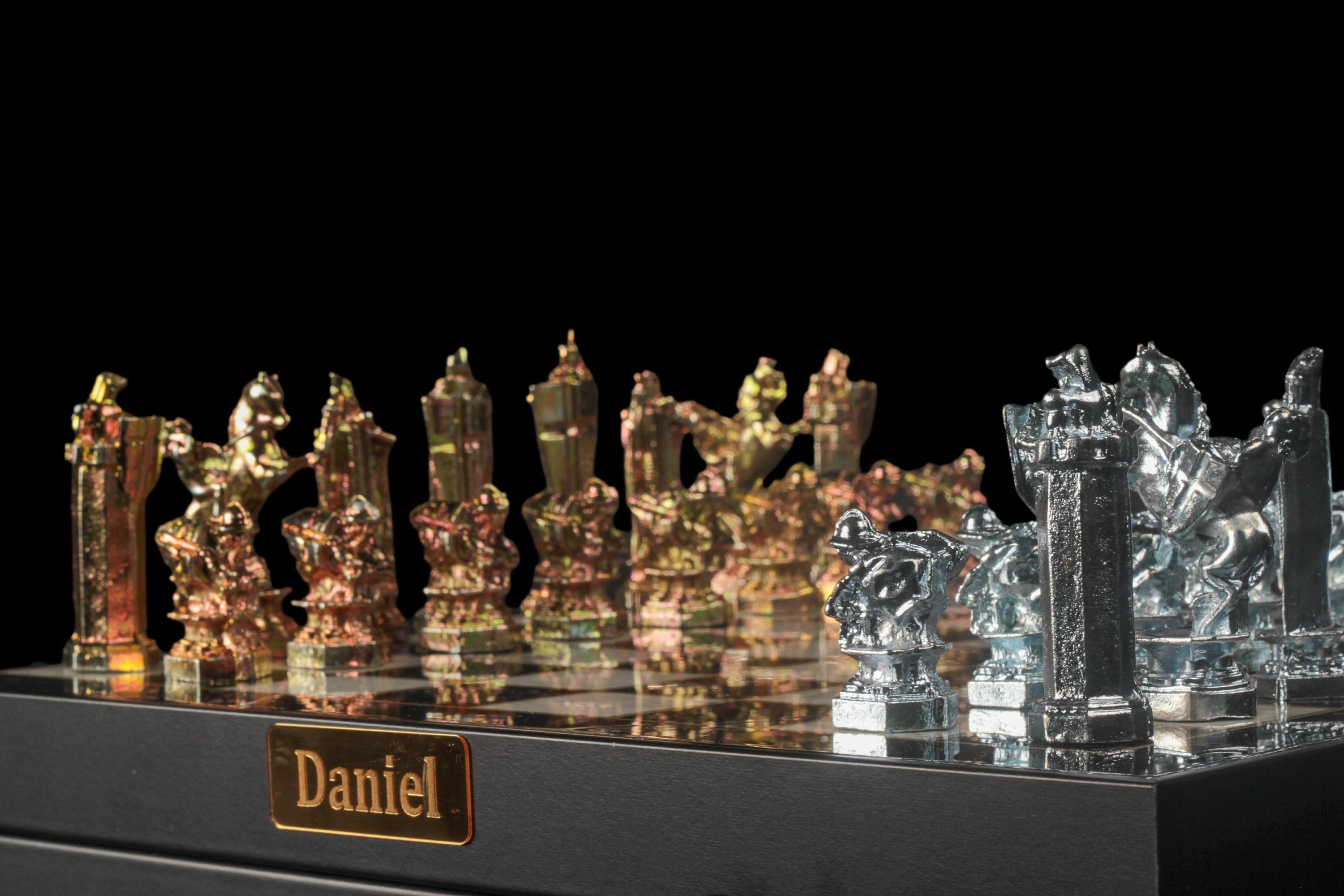 Enchanting Metal Wizard Chess Set With Customizable Name Plate Unique ...
