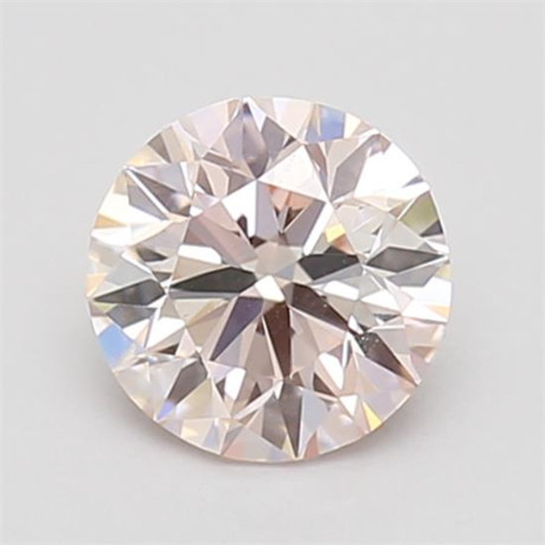 0.79 Ct Fancy Light Pink Round Cut Lab Created Diamond, VVS2 Clarity ...