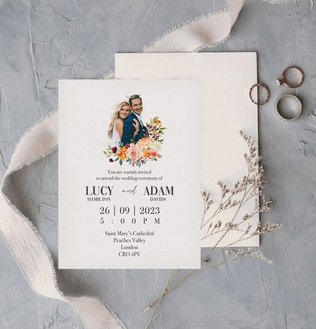 Personalised Wedding Invitation Watercolour A5 Digital Download - Etsy