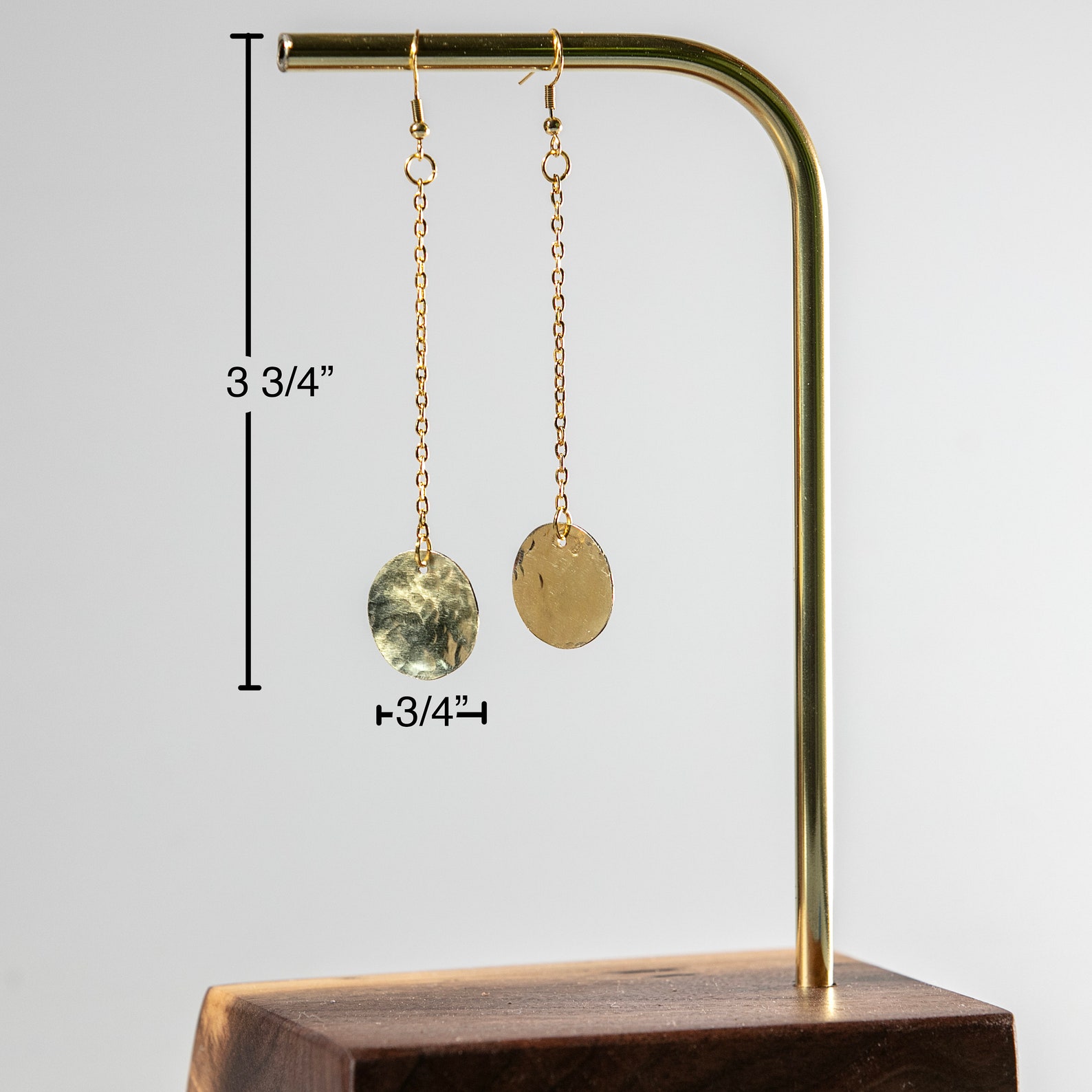Hammered Brass Drop Earrings - Etsy