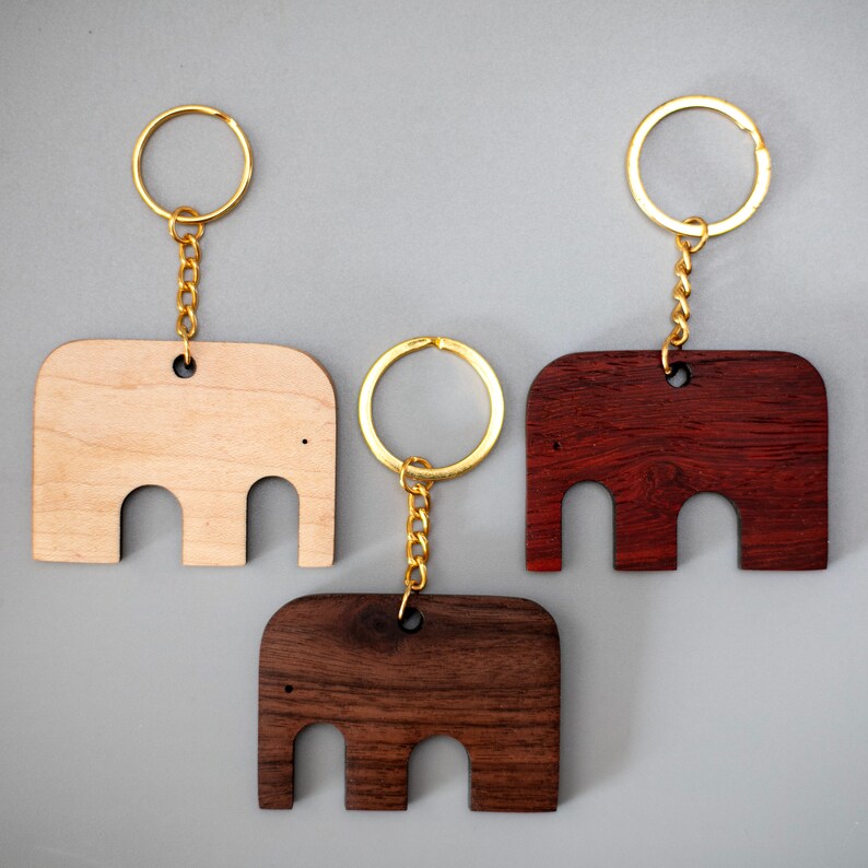 Wooden Elephant Keychain | Bag Charm - Etsy