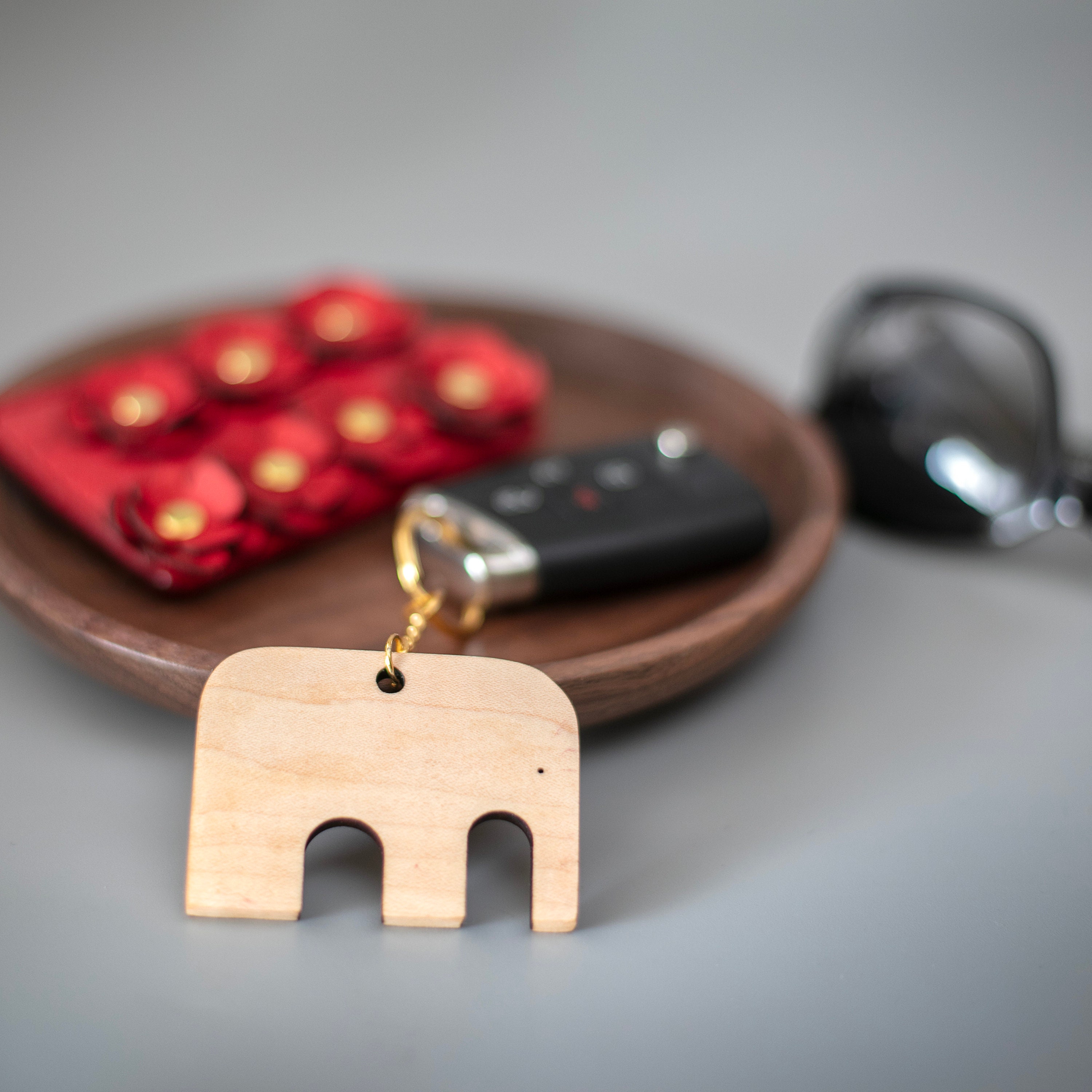Wooden Elephant Keychain | Bag Charm - Etsy