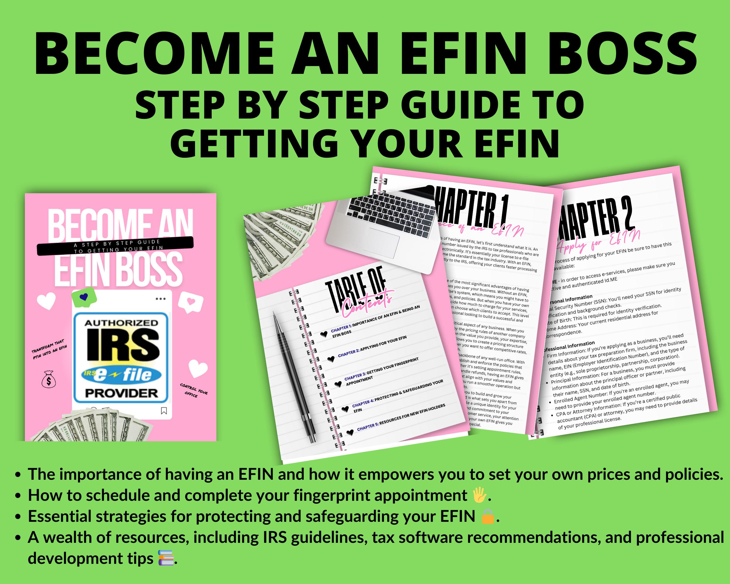 Become an EFIN Boss: Step by Step Guide to Getting Your EFIN - Etsy