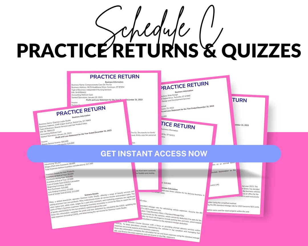 Schedule C Practice Returns | Tax Preparer Practice Returns | Practice ...