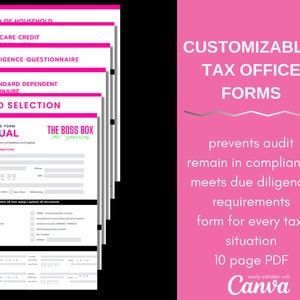 Tax Preparer Intake Forms | Custom Tax Office Forms | Tax Preparer ...