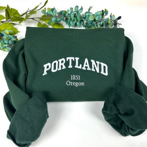Portland Embroidered Sweatshirt- Custom City Embroidered Sweatshirt ...