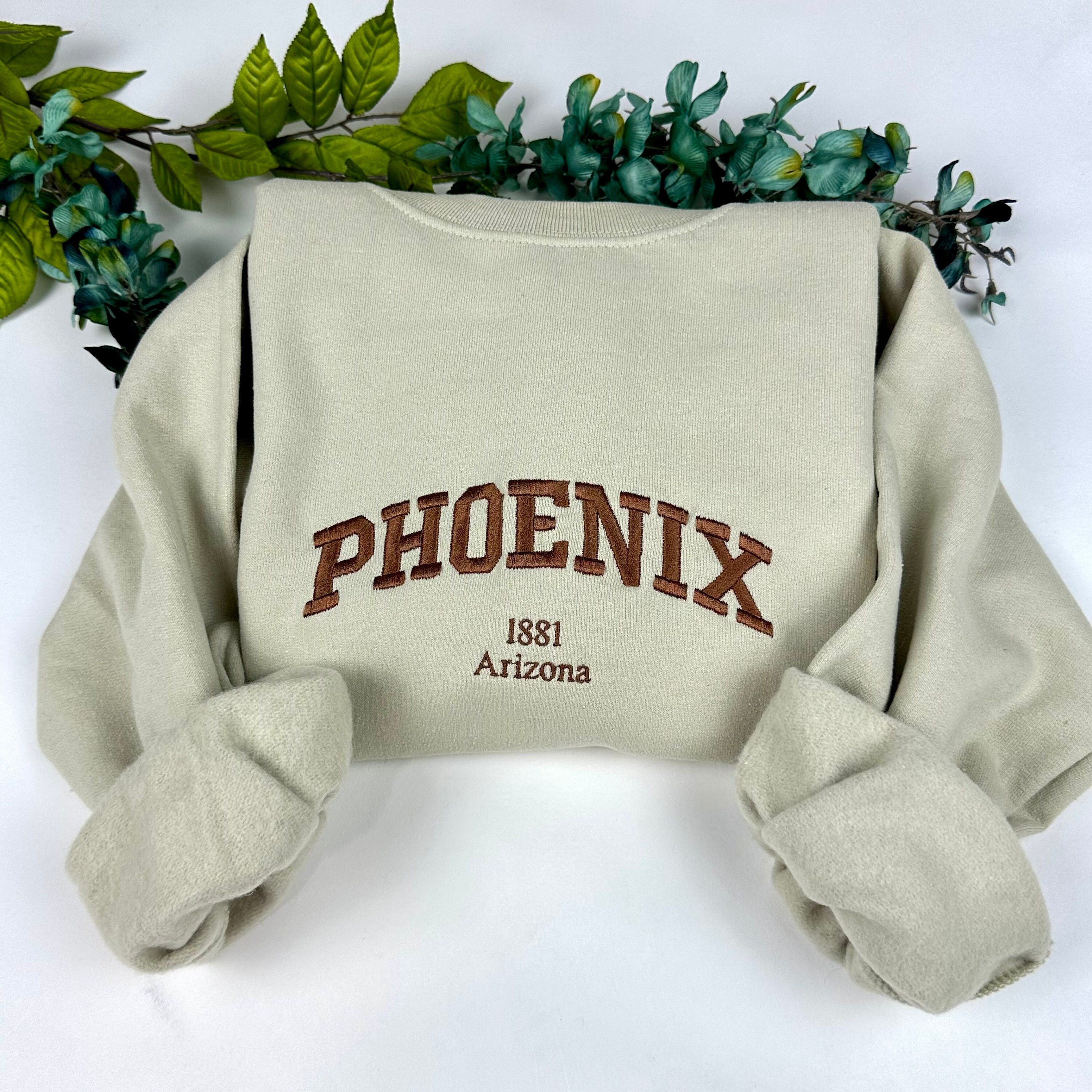 Phoenix Embroidered Crewneck Sweatshirt - Etsy