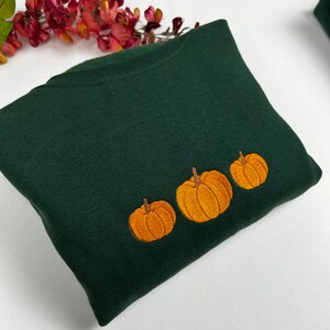 Embroidered Pumpkin Sweatshirt , Pumpkin Sweater Embroiderd ...