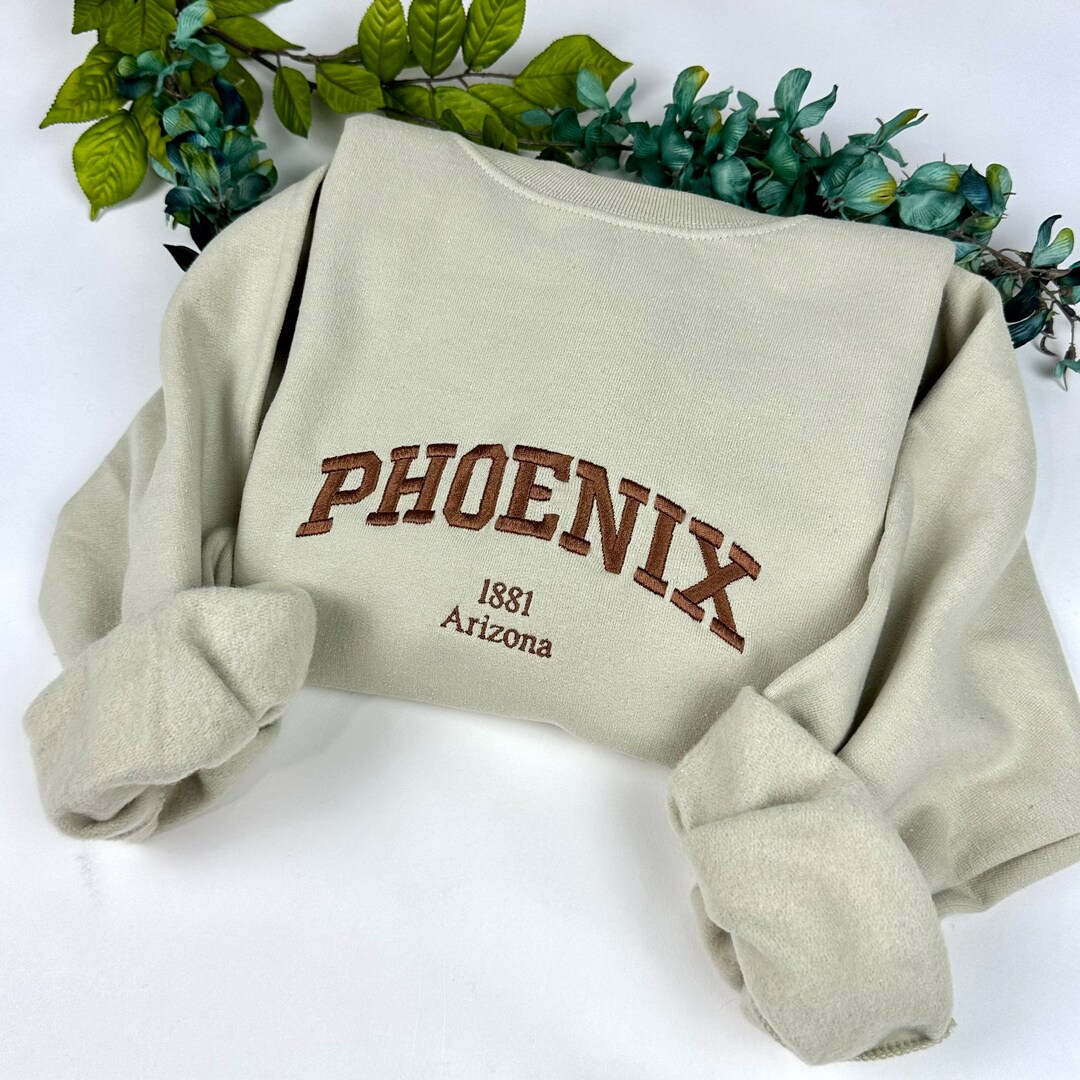 Phoenix Embroidered Crewneck Sweatshirt - Etsy