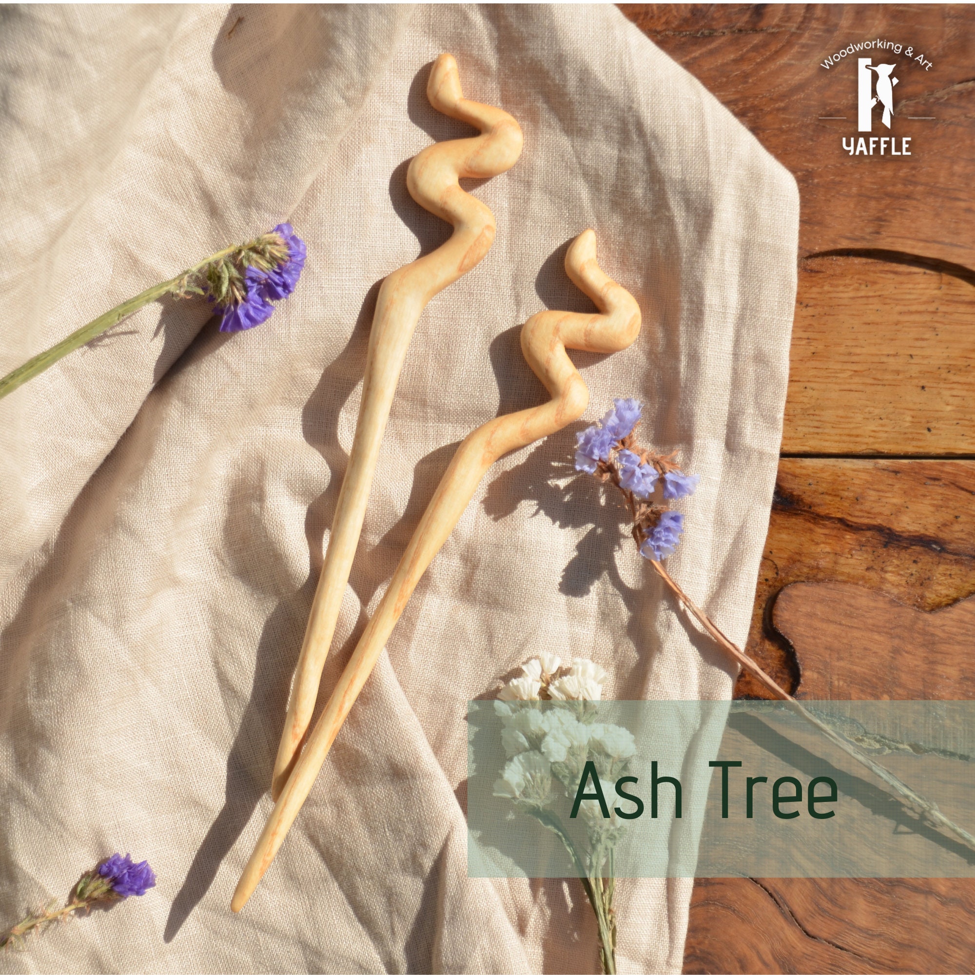 Wooden Handmade Hair Stick, Snake Hair Sticks, Walnut Wood, Cherry Wood ...