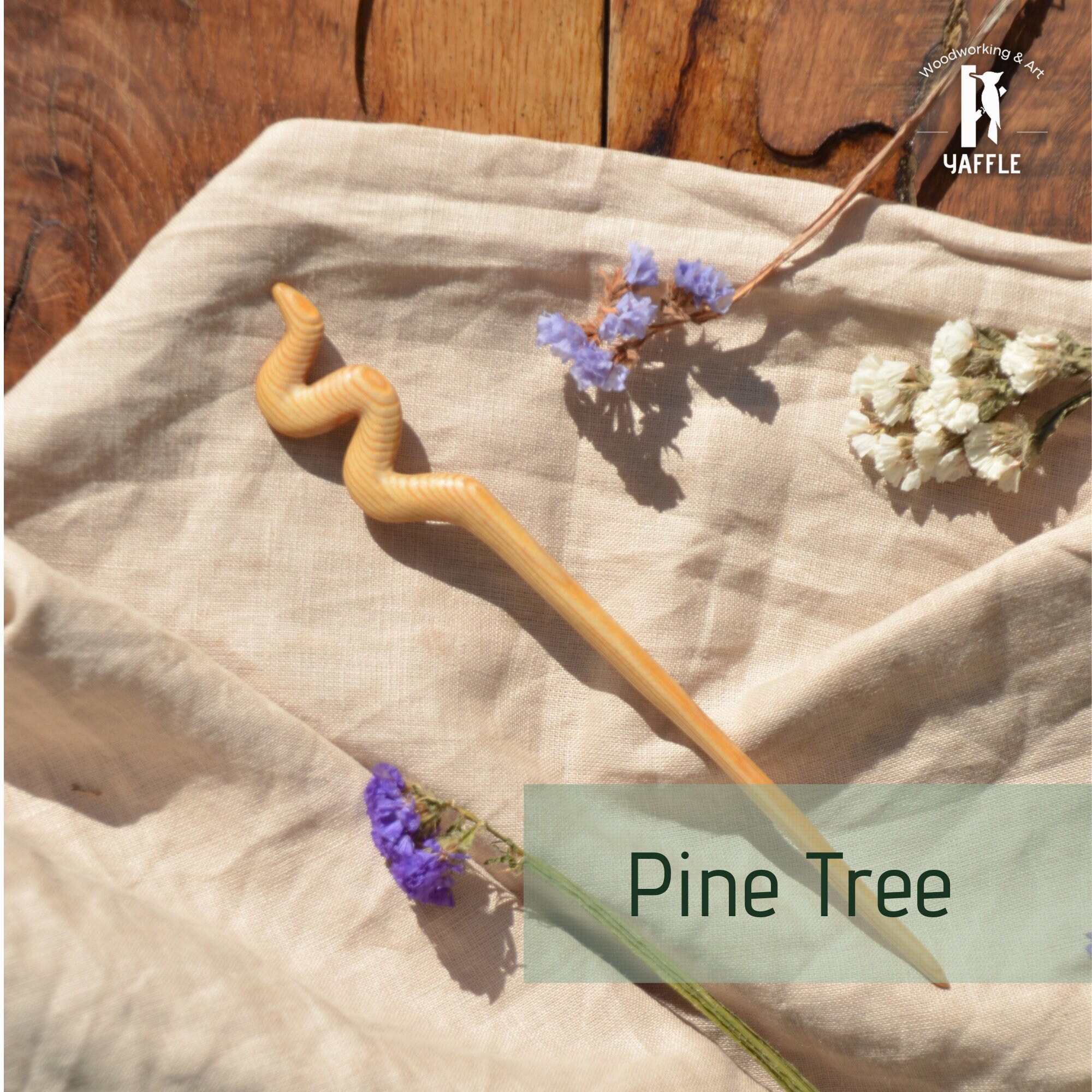 Wooden Handmade Hair Stick, Snake Hair Sticks, Walnut Wood, Cherry Wood ...