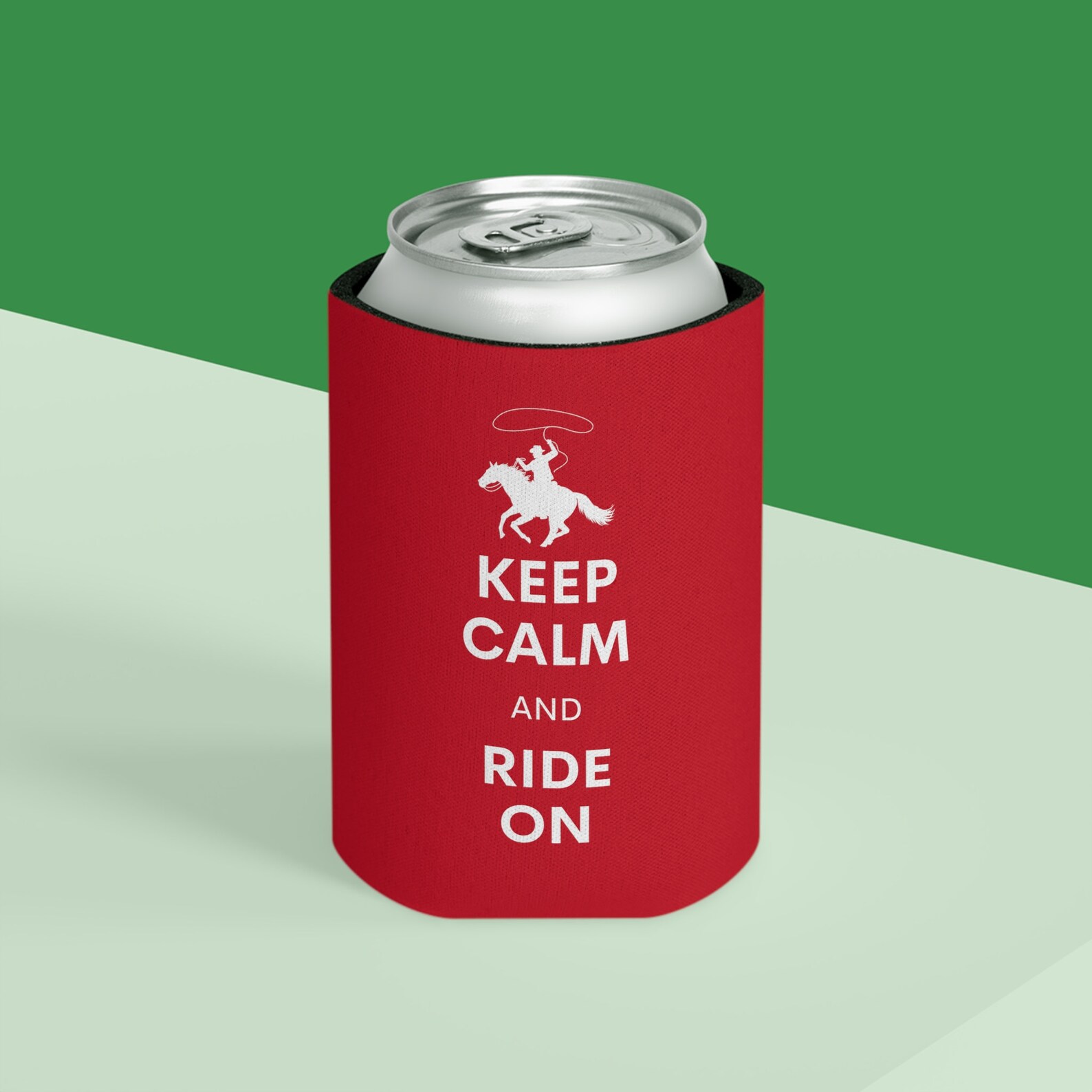 Western Themed Country Cowboy Keep Calm and Ride on Can Cooler Sleeve ...