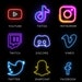 Animated Social Media Logos - Neon Overlays - Etsy