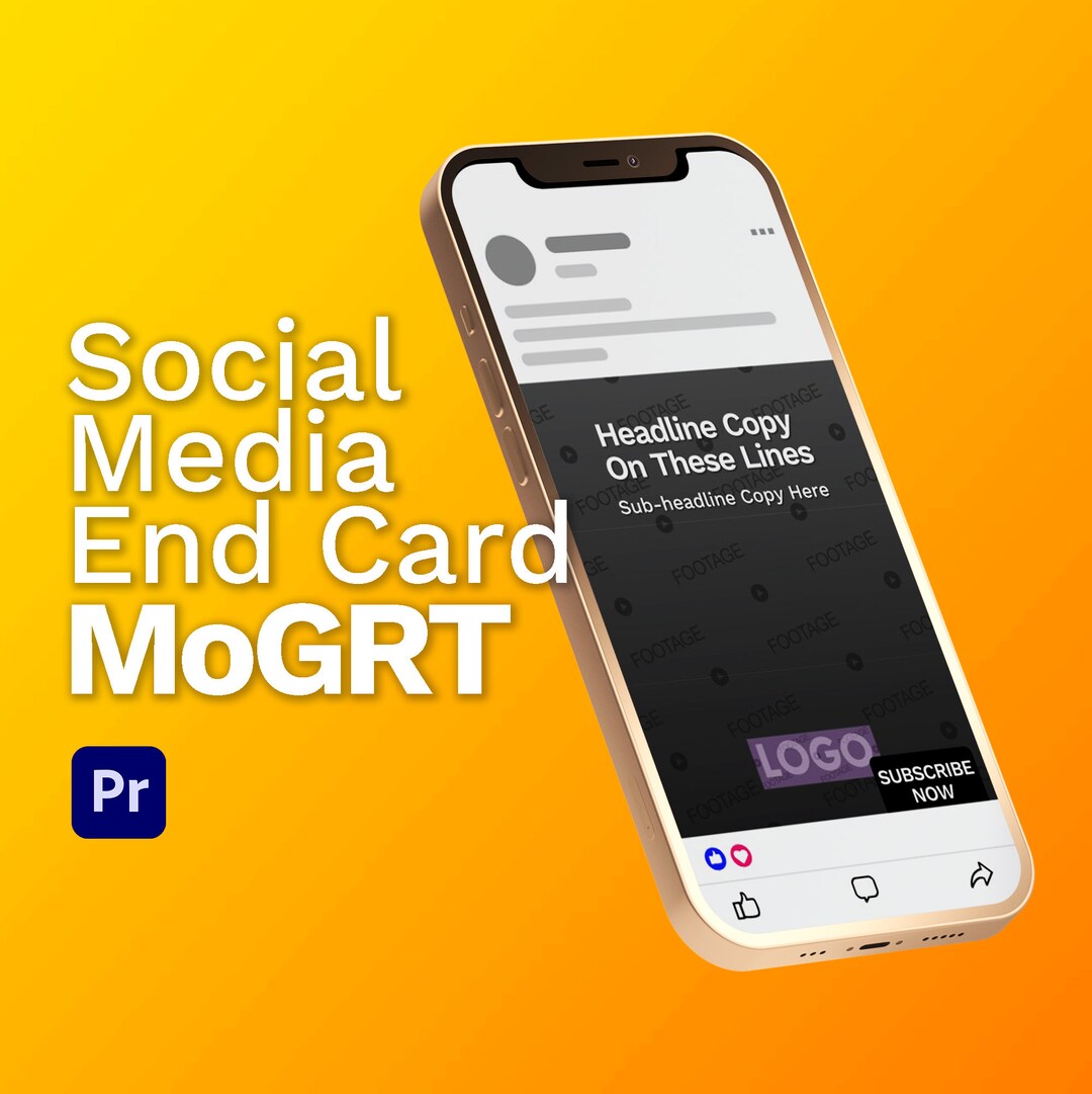 Social Media End Card - Swipe-in Mogrt - Etsy