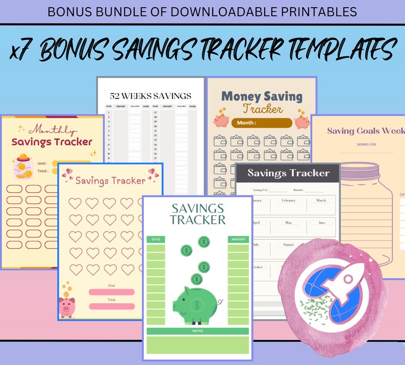 Savings Challenge Printables A4 Size Set of 7 Savings Challenges ...