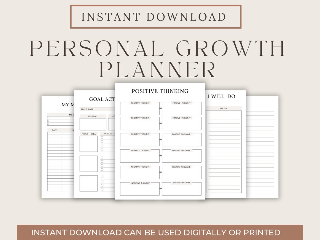 Personal Growth Planner, Sucess Planner, Personal Development Journal ...