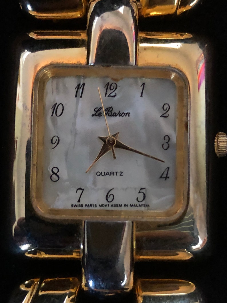 Le Baron Square Face Watch -gold Toned - FREE SHIPPING - Etsy