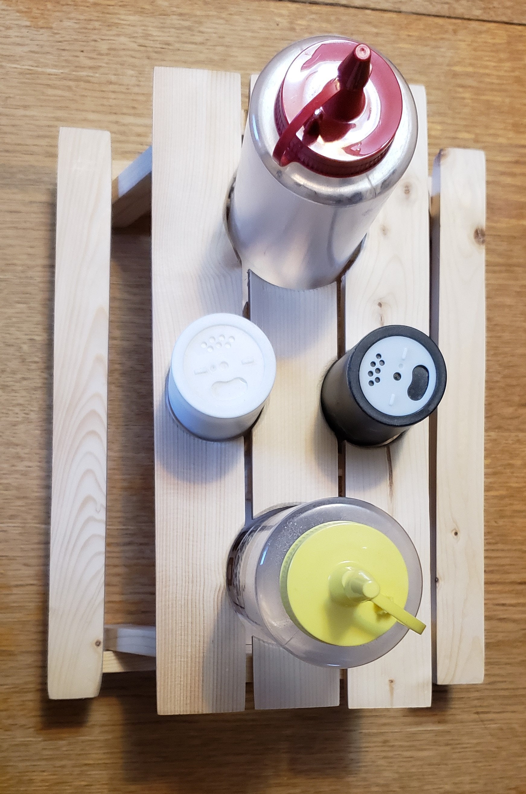 Picnic Table Condiment Holder/condiment Tray/mustard, Ketchup, Salt ...