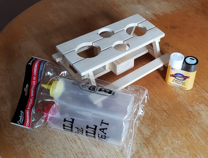 Picnic Table Condiment Holder/condiment Tray/mustard, Ketchup, Salt ...