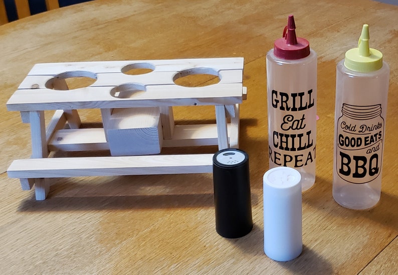 Picnic Table Condiment Holder/condiment Tray/mustard, Ketchup, Salt ...