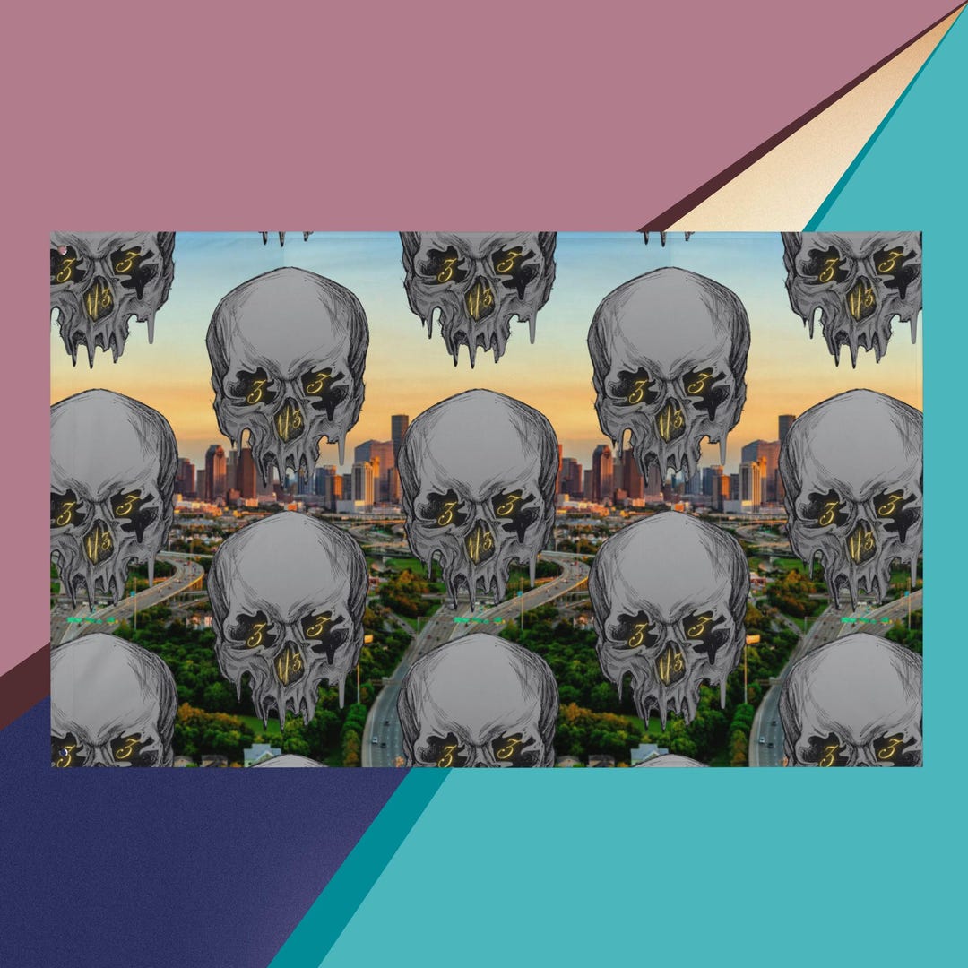 Dj Screw Houston Screw Skull Flag - Etsy