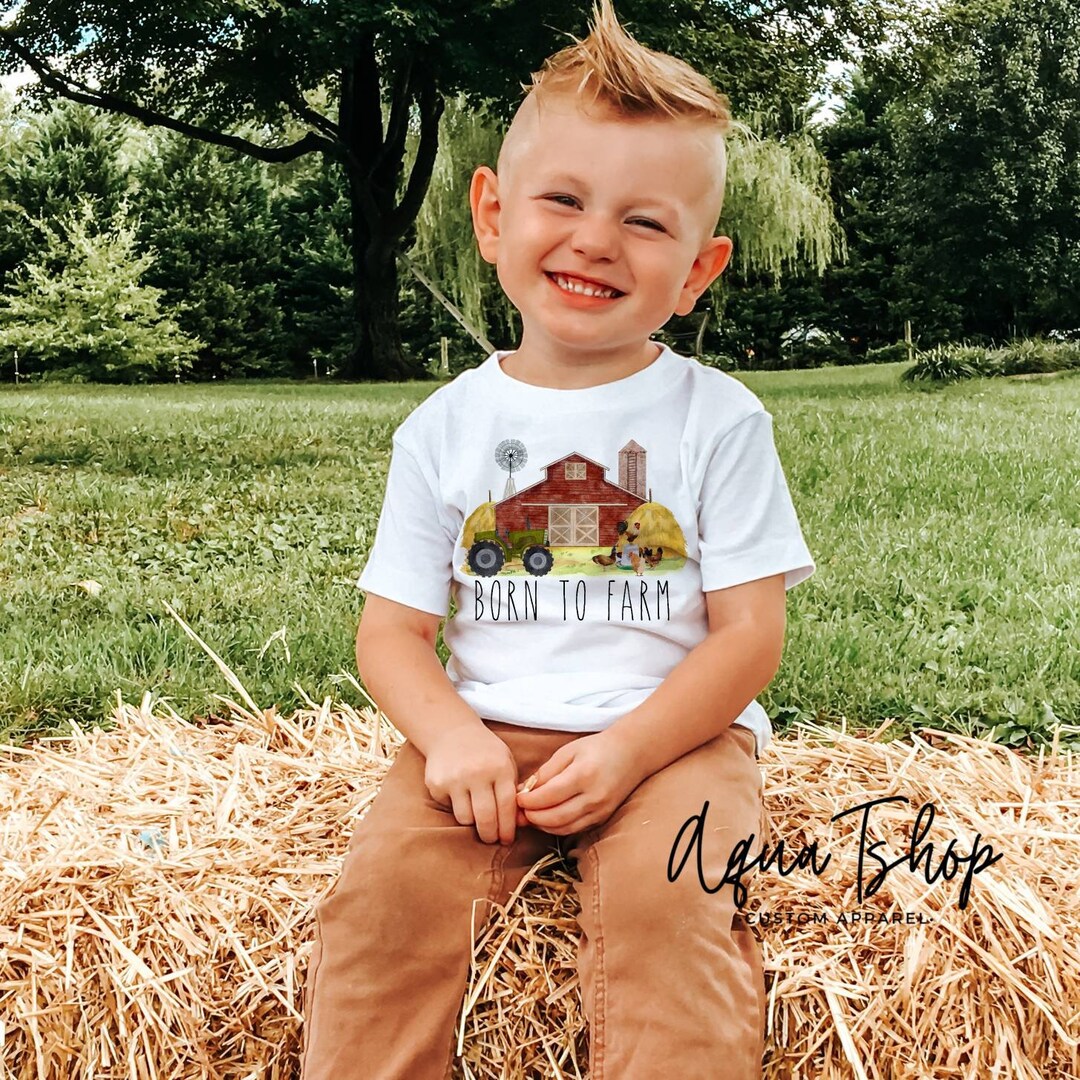 Born to Farm Shirt, Farm Hand Kids Shirt, Tractor Shirt for Kids, Kids ...