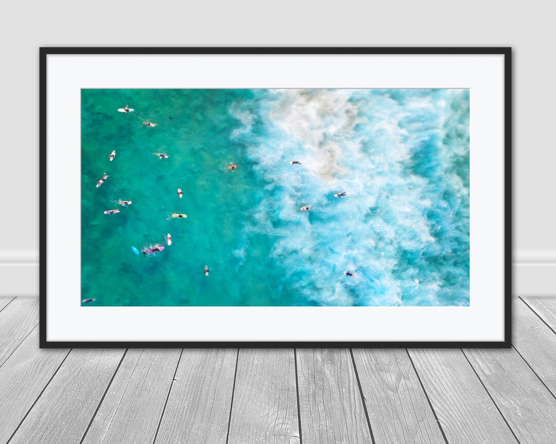 Surfing at the Beach Digital Print Aerial Drone Photography Similar to ...