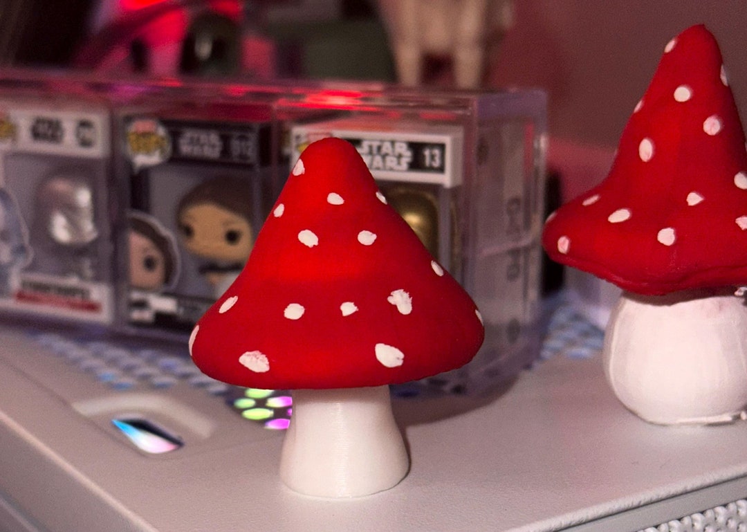 Set of 3D Printed and Hand Painted Mushrooms - Etsy