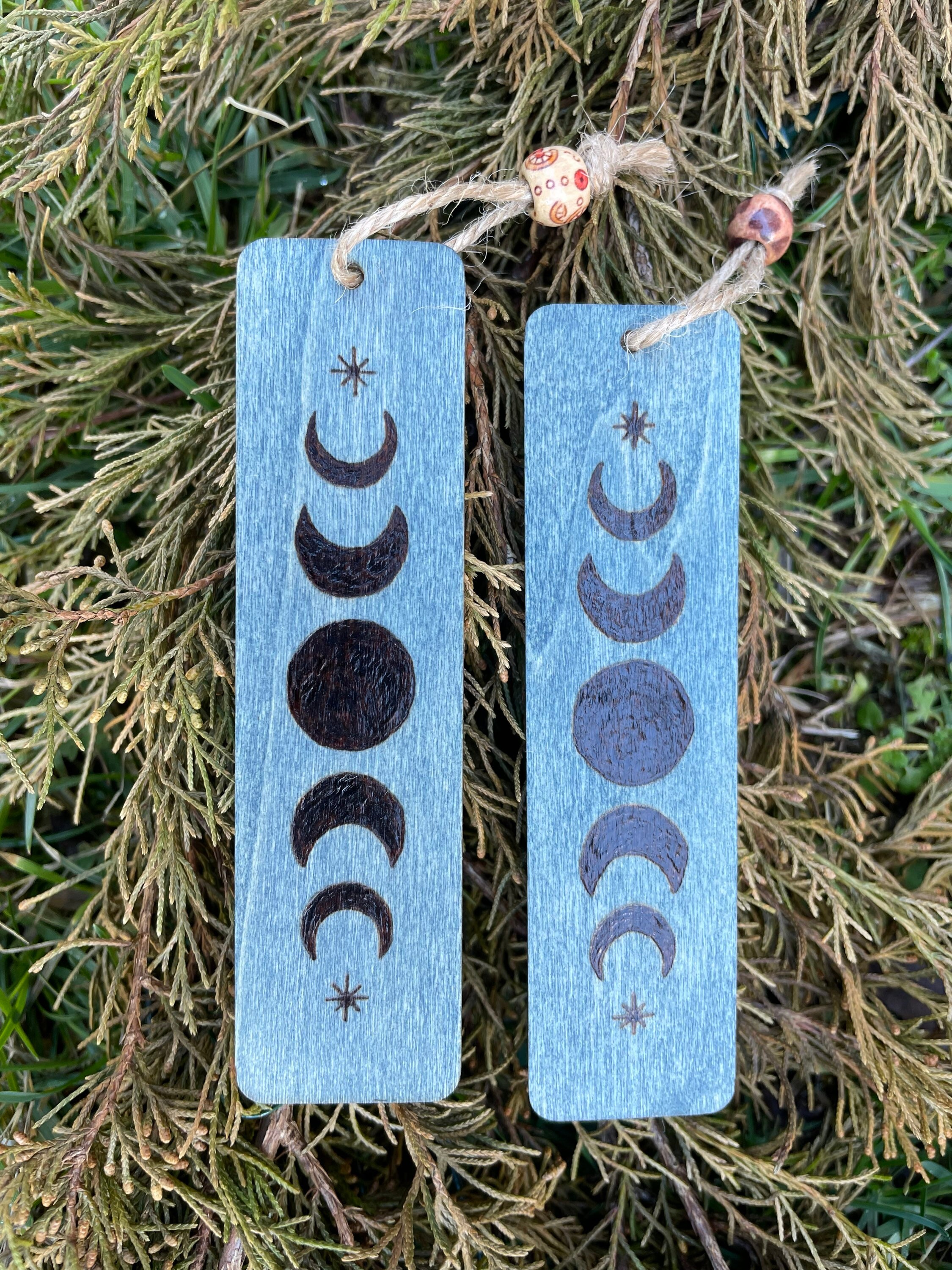Moon Phase Wooden Bookmark - Etsy