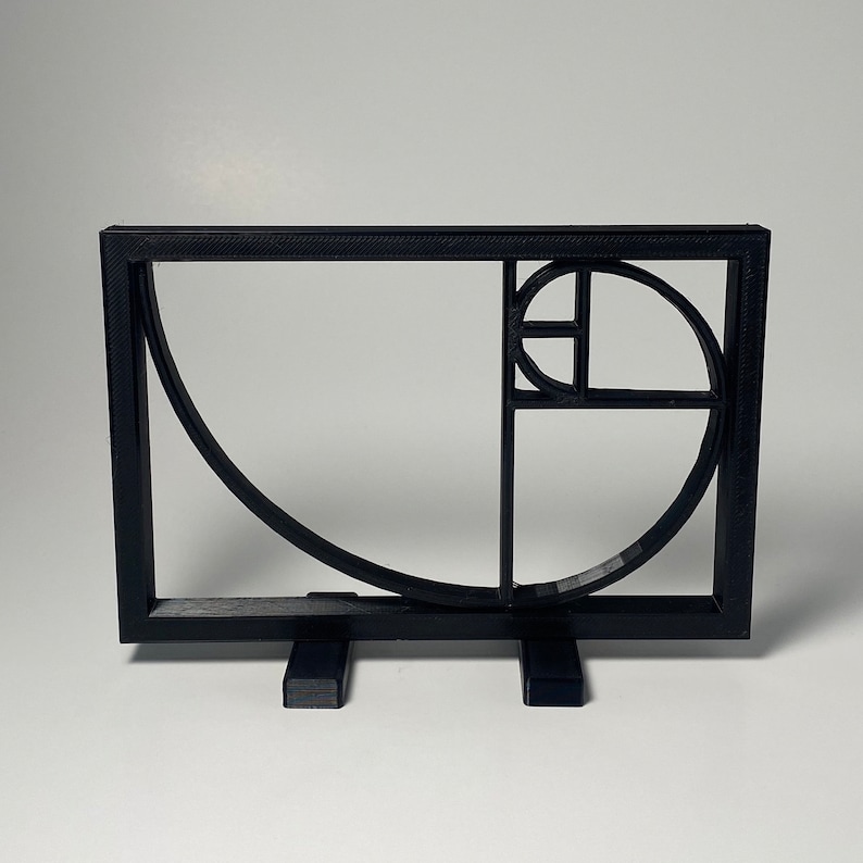 Fibonacci Wall/shelf Art, 3D Printed Fibonacci Spiral, Golden Rectangle ...