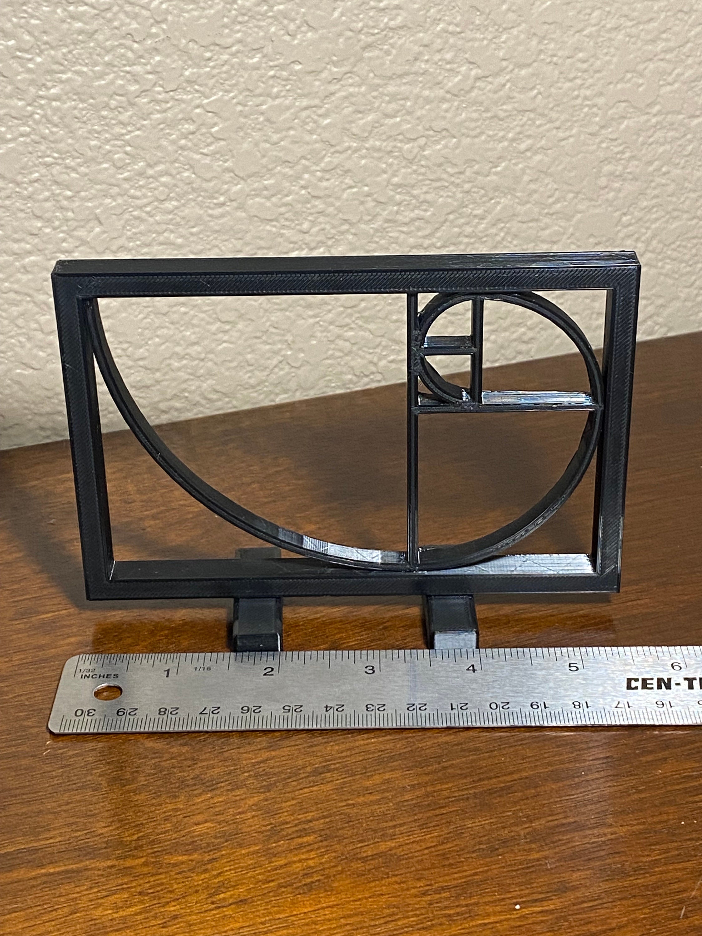 Fibonacci Wall/shelf Art, 3D Printed Fibonacci Spiral, Golden Rectangle ...