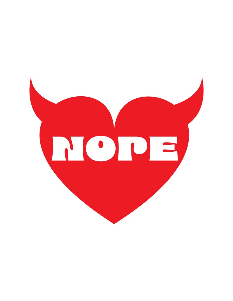 Heart, Horns, Nope, SVG, PNG, Aesthetic Svg, Valentine Svg, Trendy Svg, Pinterest Svg, Heart Svg ...