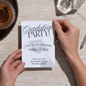 Graduation Party Invitation Modern With Cap - Etsy