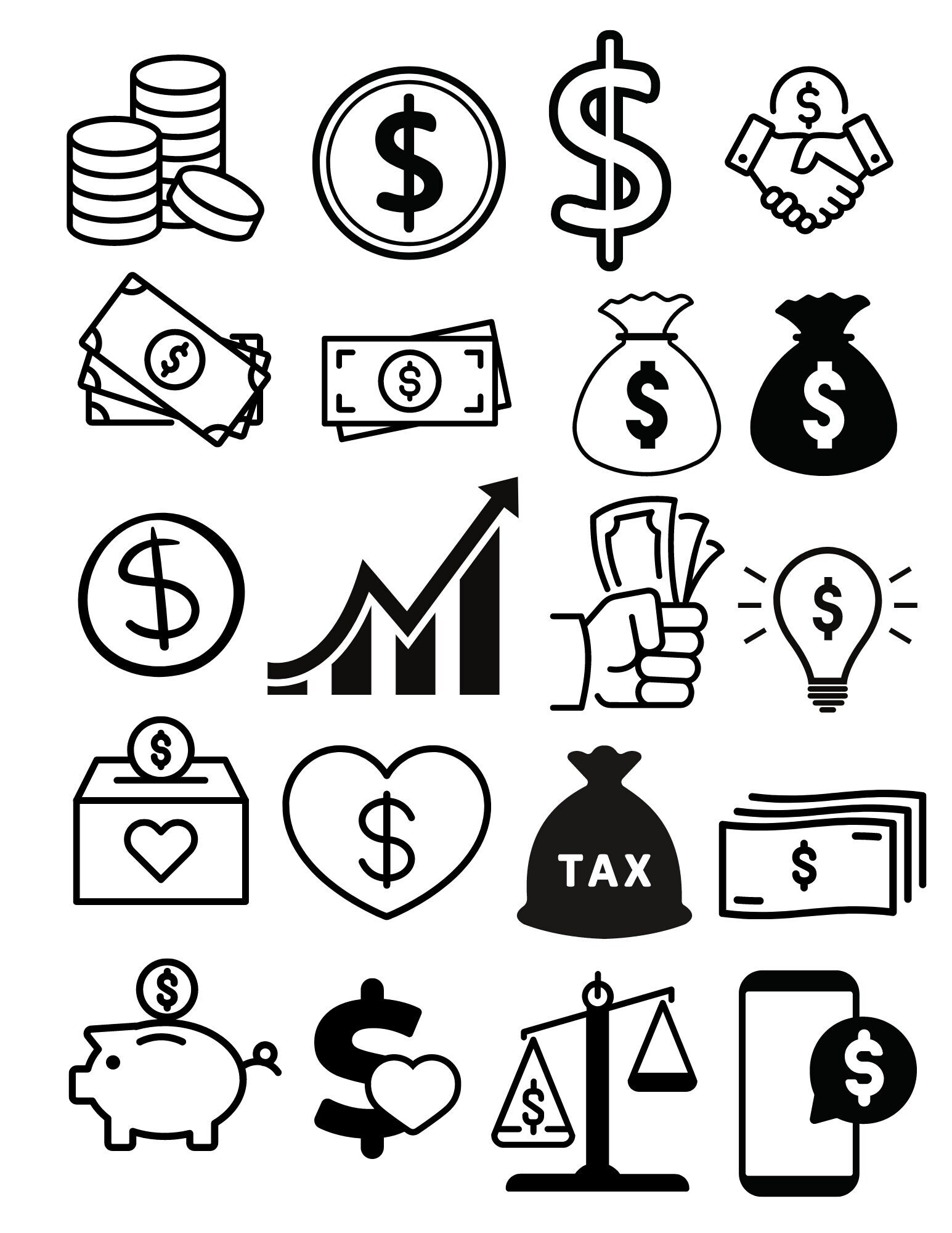 Black Money Symbol