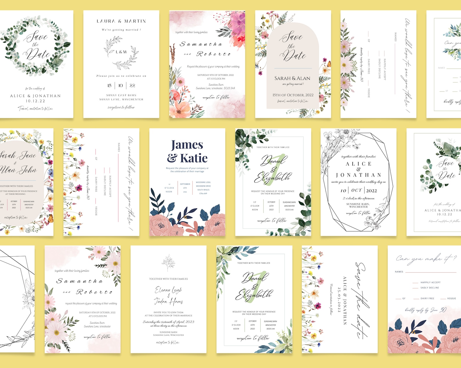 Printable Wedding Invitation: INSTANT DOWNLOAD Canva DIY - Etsy