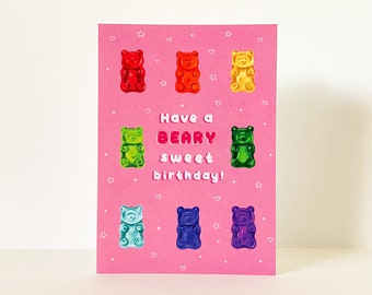 Gummy Bear Happy Birthday Card | PRINTABLE - Etsy