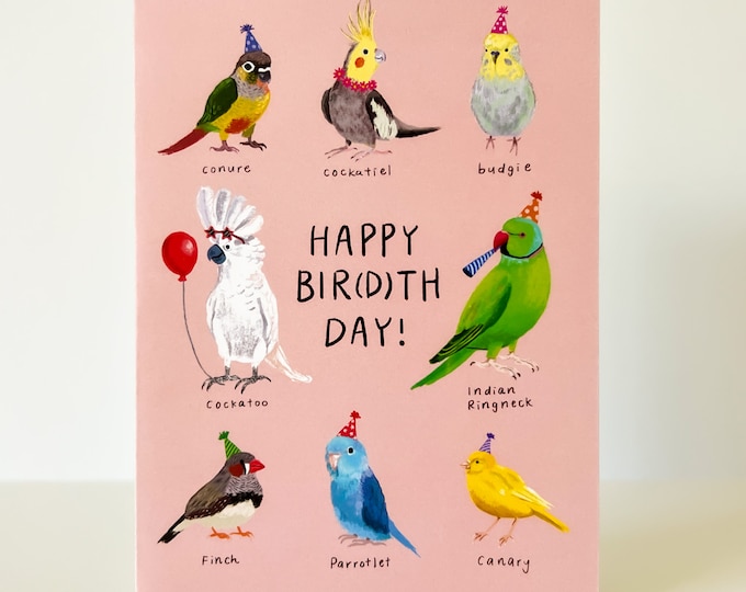 Happy Birdthday! Bird Birthday Card - Etsy