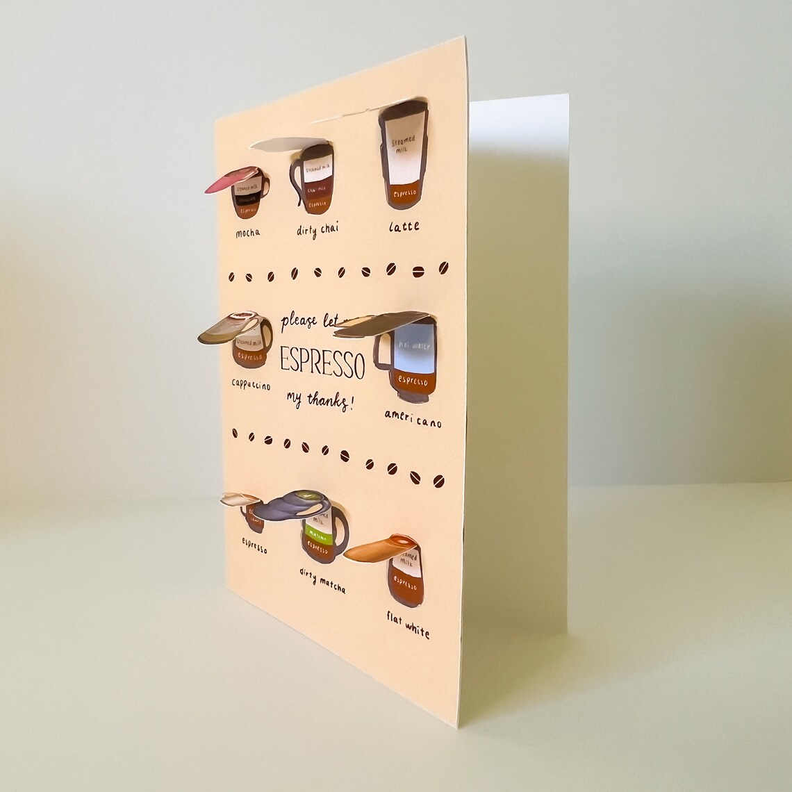 Coffee Thank You Card interactive - Etsy