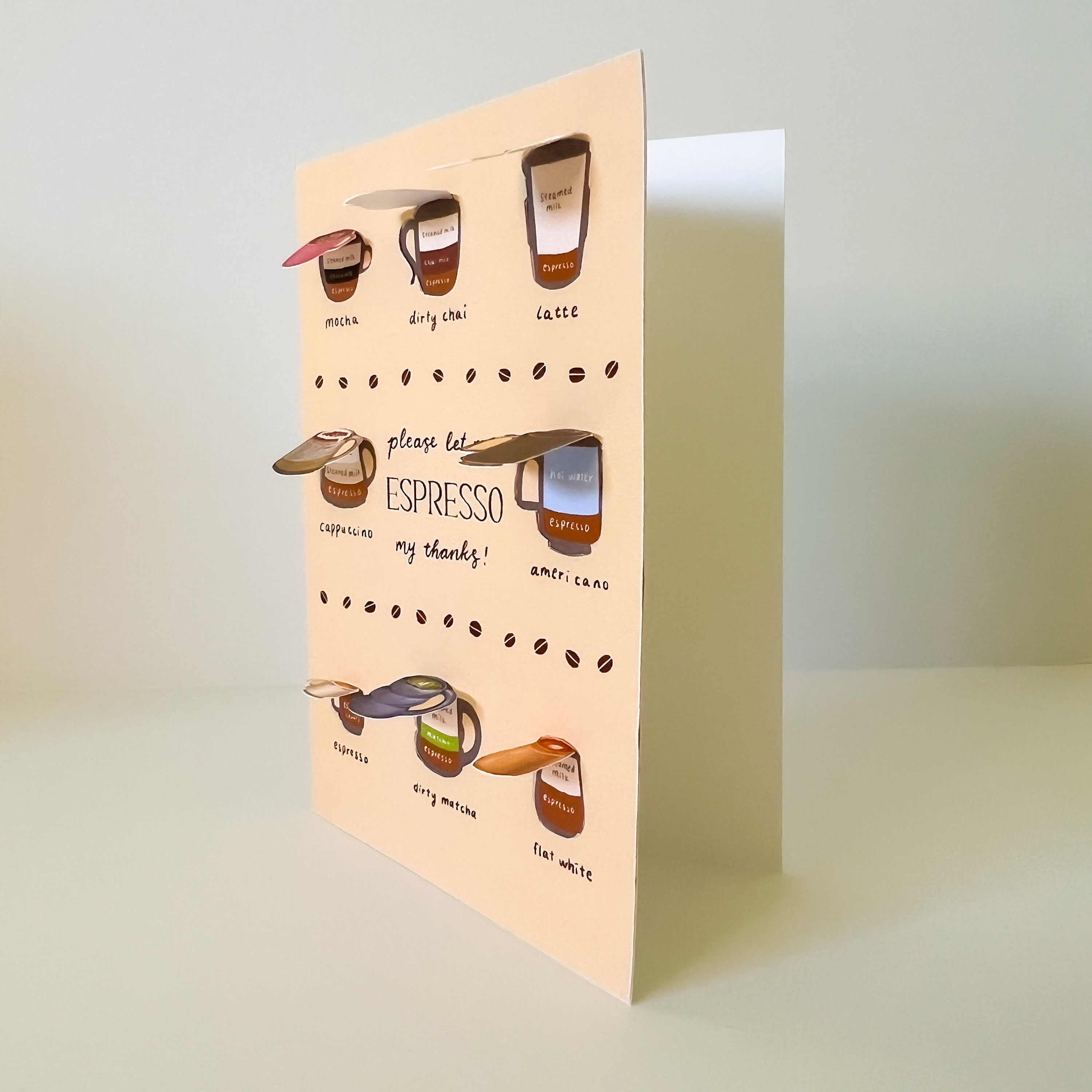 Coffee Thank You Card (interactive) - Etsy