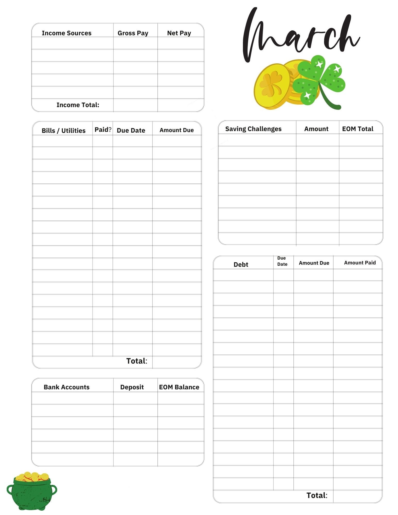 Monthly Budget Plan - Etsy