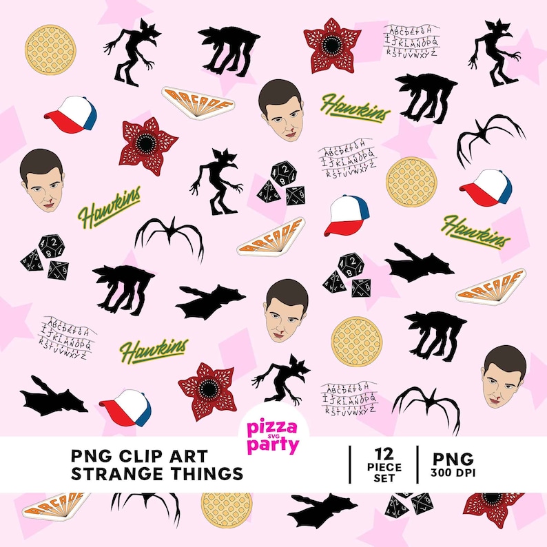 Stranger Things Clip Art Digital Download | Demogorgon Eleven Dungeons ...