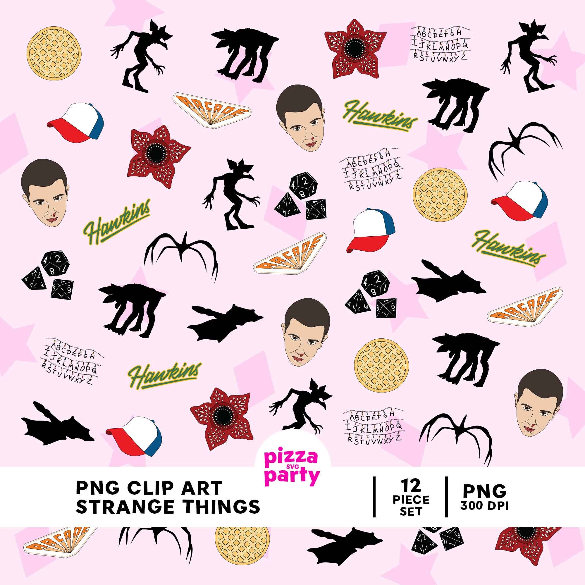 Stranger Things Clip Art Digital Download | Demogorgon Eleven Dungeons ...