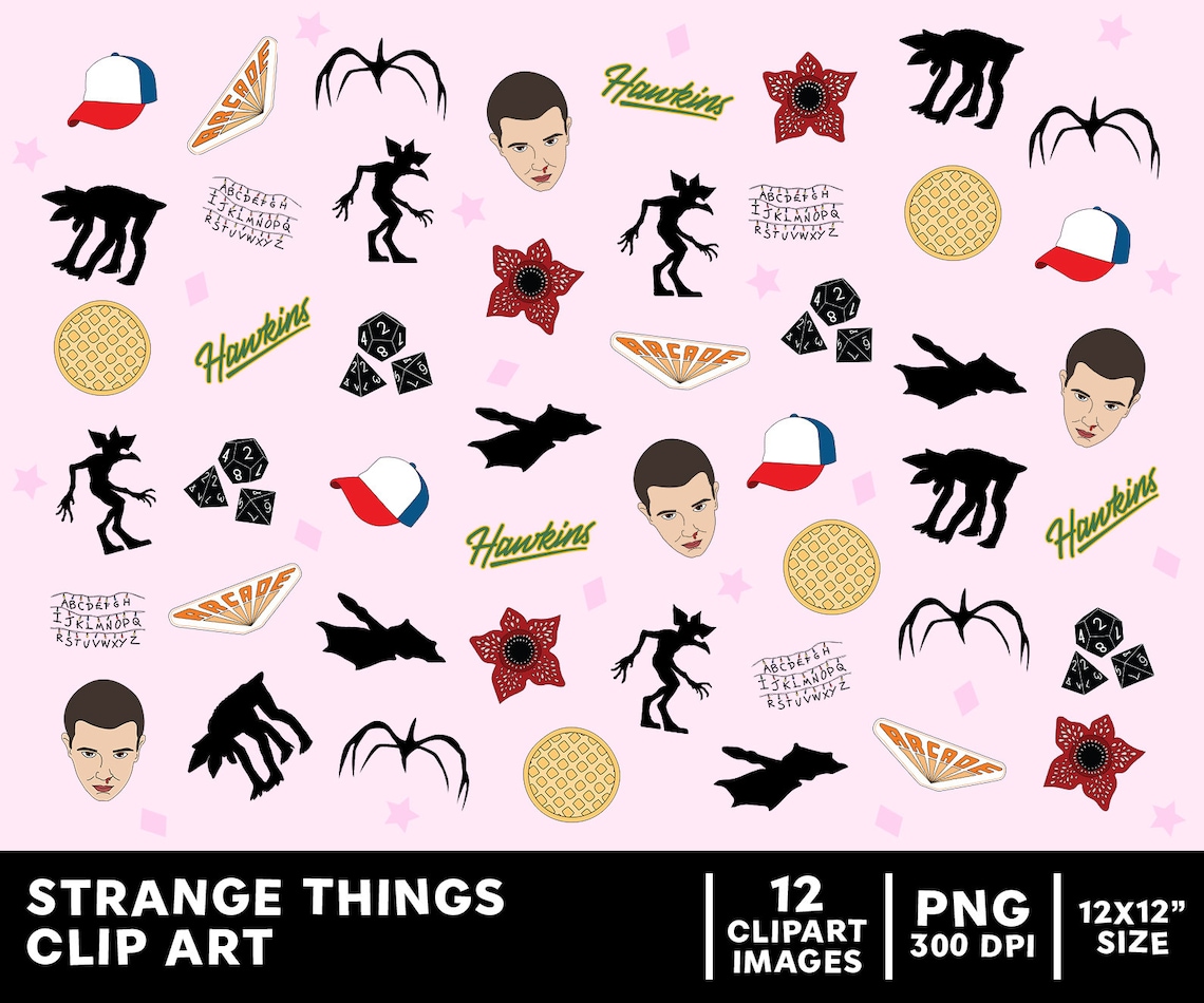 Stranger Things Clip Art Digital Download Demogorgon Eleven - Etsy