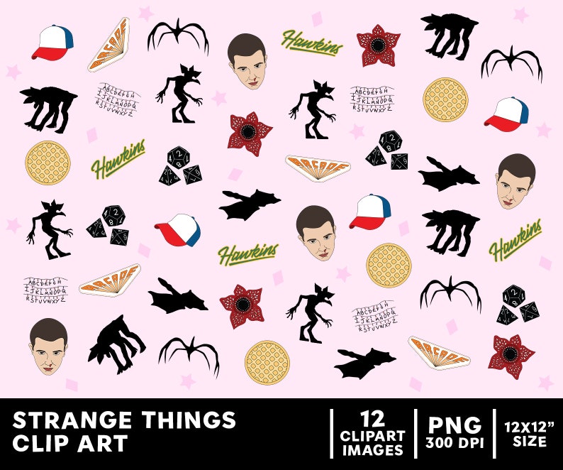 Stranger Things Clip Art Digital Download Demogorgon Eleven - Etsy