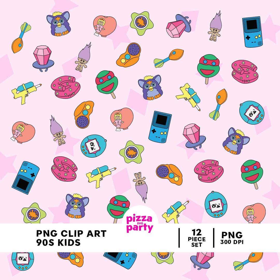90s Kids Toys Snacks Clip Art Digital Download | PNG Bundle | Art ...