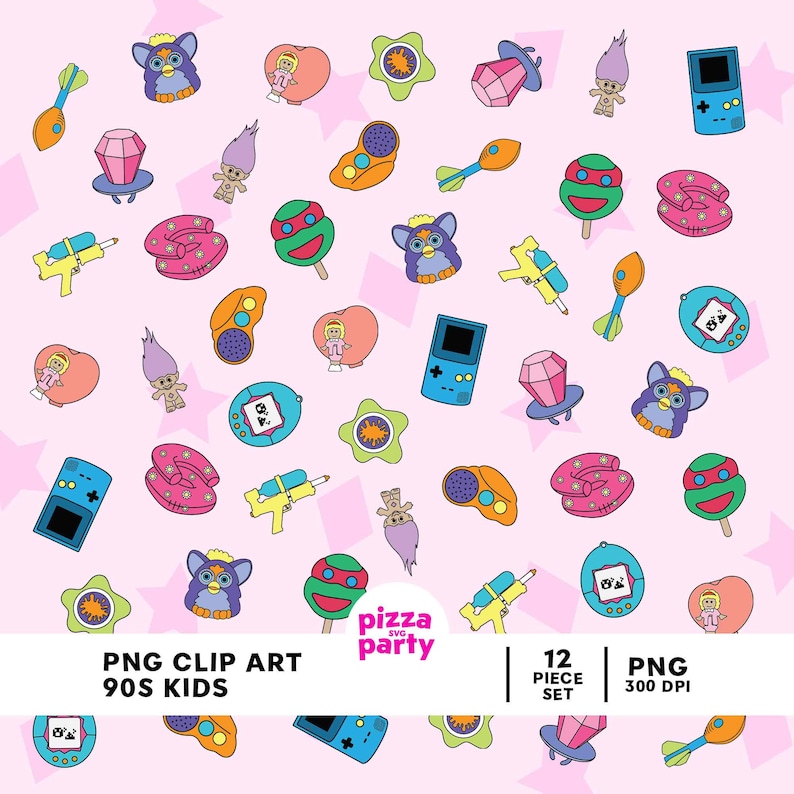 90s Kids Toys Snacks Clip Art Digital Download | PNG Bundle | Art ...