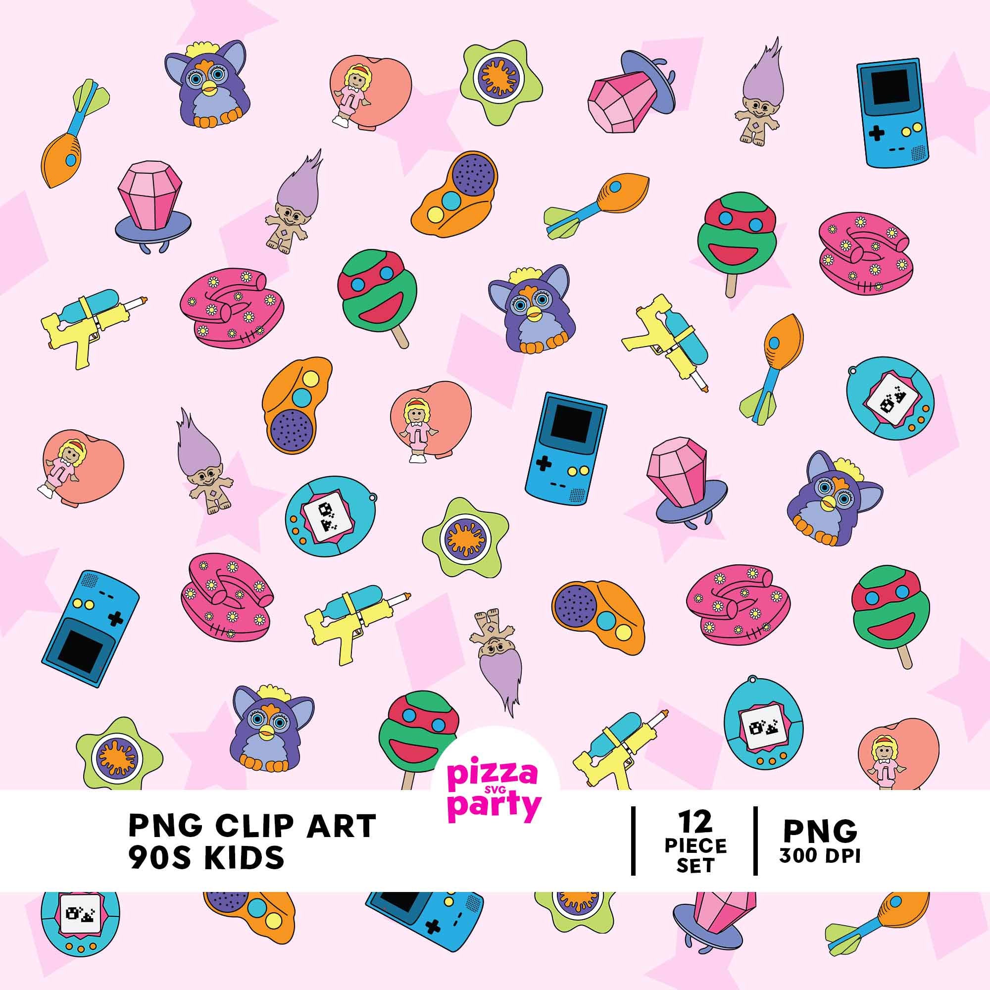 90s Kids Toys Snacks Clip Art Digital Download | PNG Bundle | Art ...